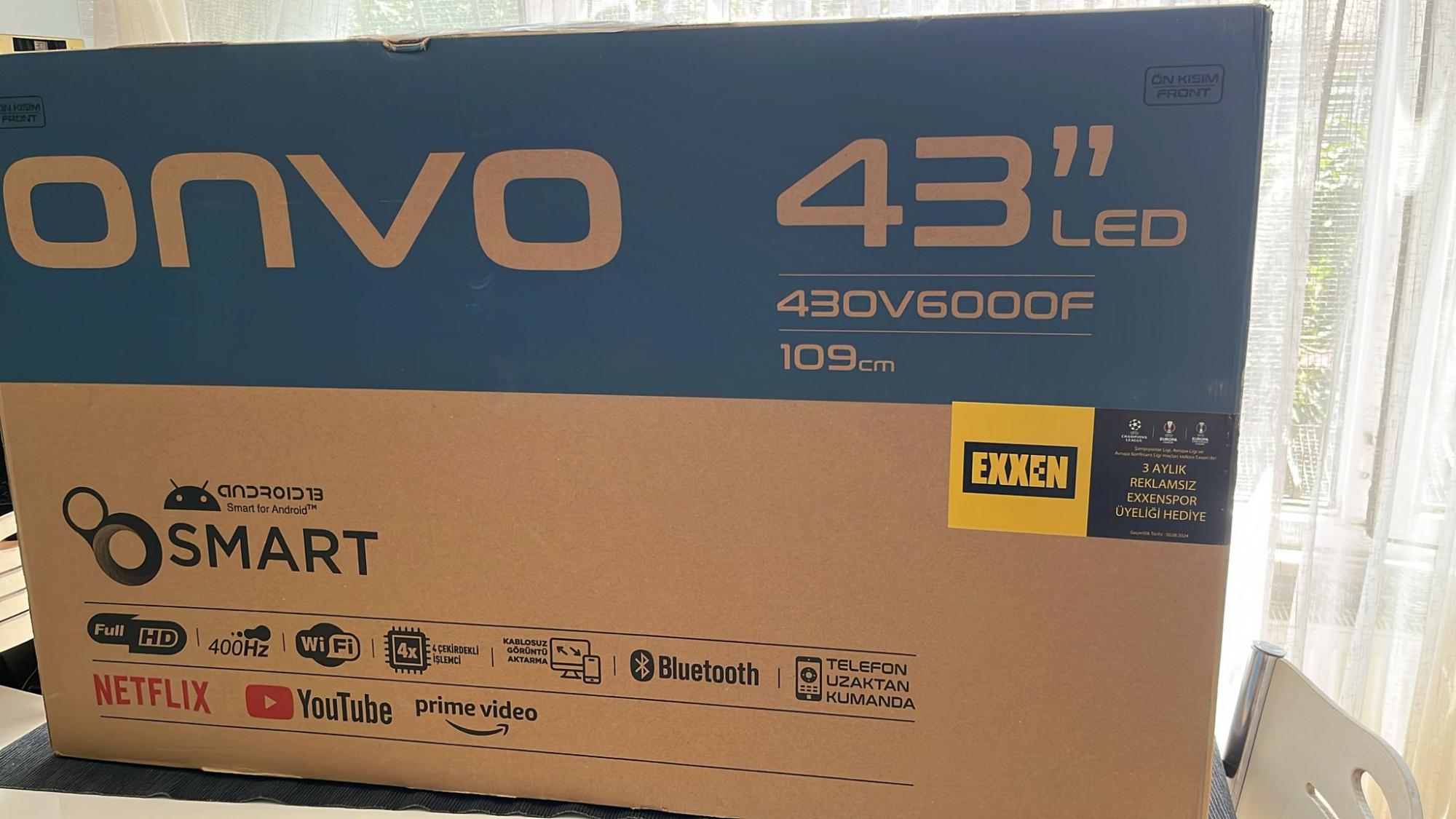 Vatan Bilgisayar Onvo 43OV6000 43inc 109 Cm FHD Android Smart TV, Uydu ...