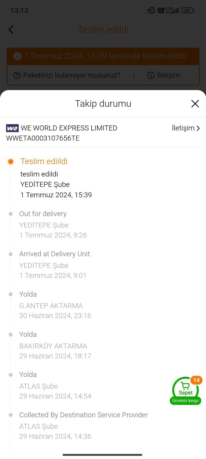 We World Express Kargom Nerede Hangi Kargo Şirketinde - Şikayetvar