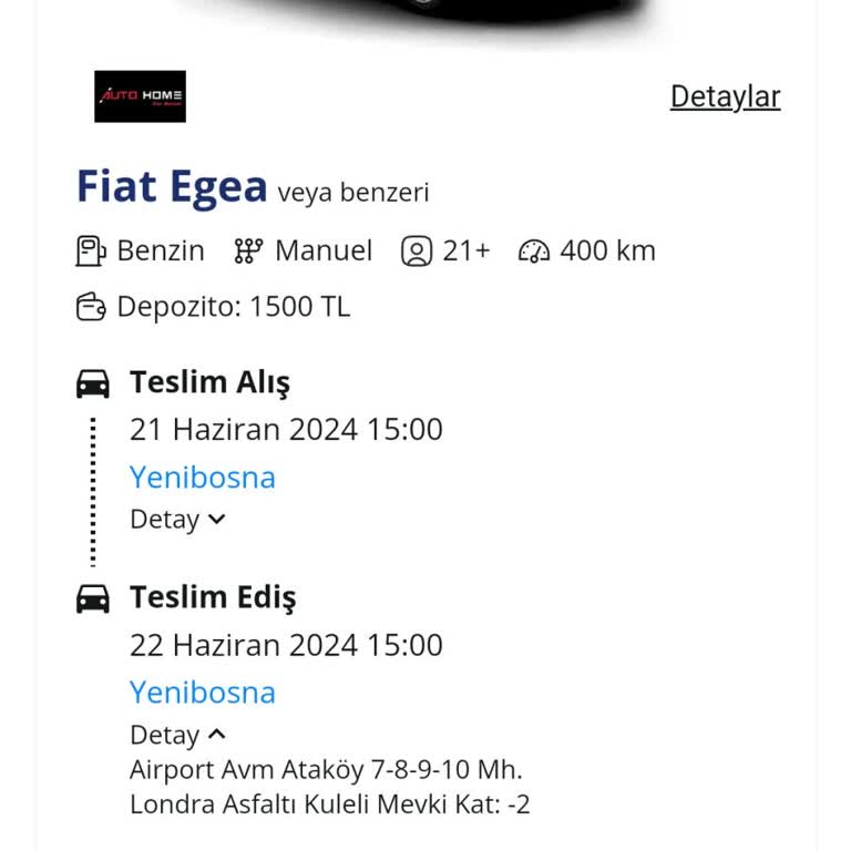 Auto Home Car Rental - Şikayetvar