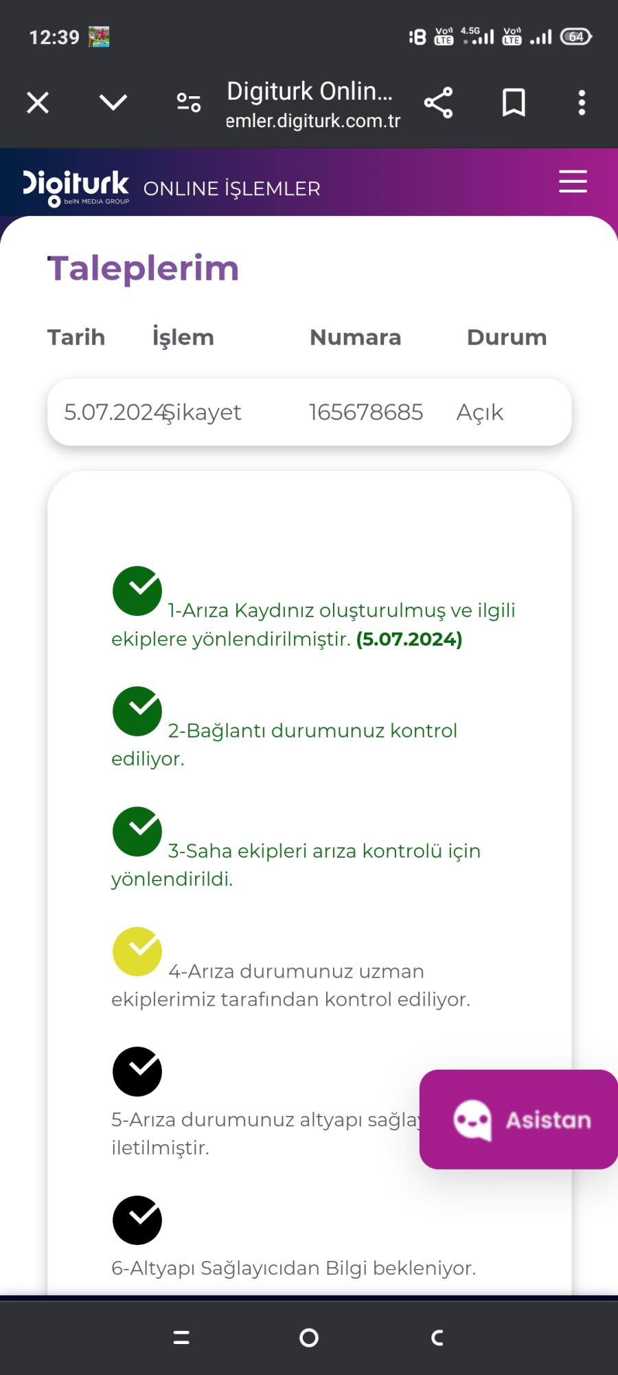 Digiturk İnternet Arızam Israrla Yapılmıyor - Şikayetvar