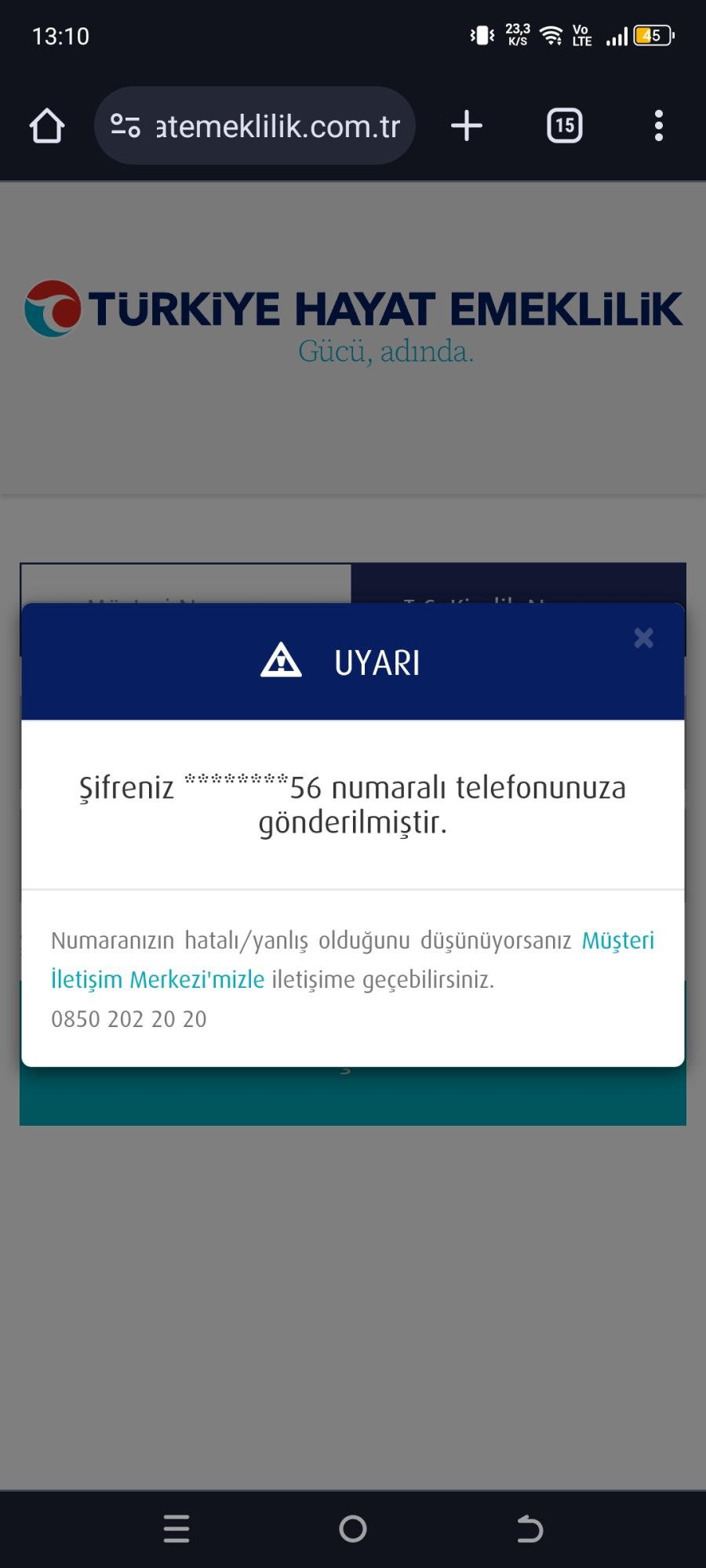 Türkiye Hayat Emeklilik Telefon Numara Değişikliği - Şikayetvar