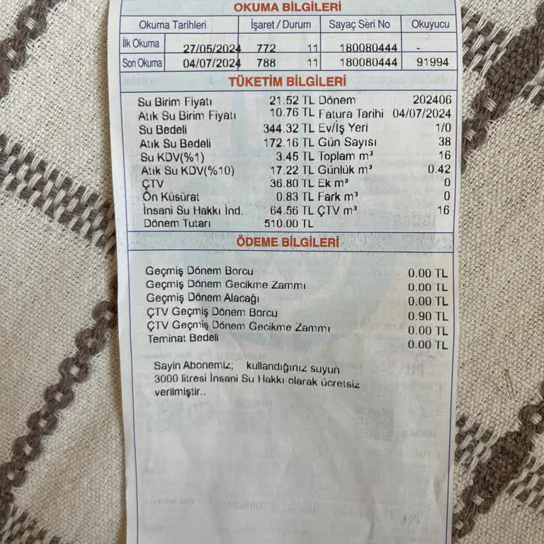 İstanbul Büyükşehir Belediyesi Su Faturasında Anlaşılmaz Hesaplama ...