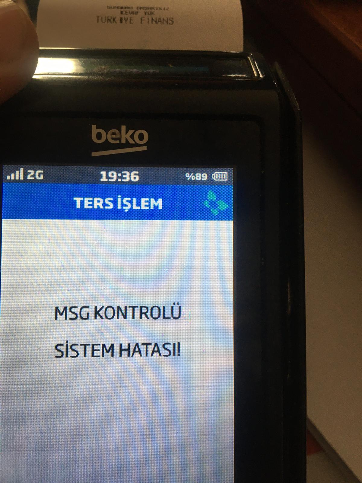 Türkiye Finans Beko Pos Cihazı 'ters İşlem' Hatası - Şikayetvar