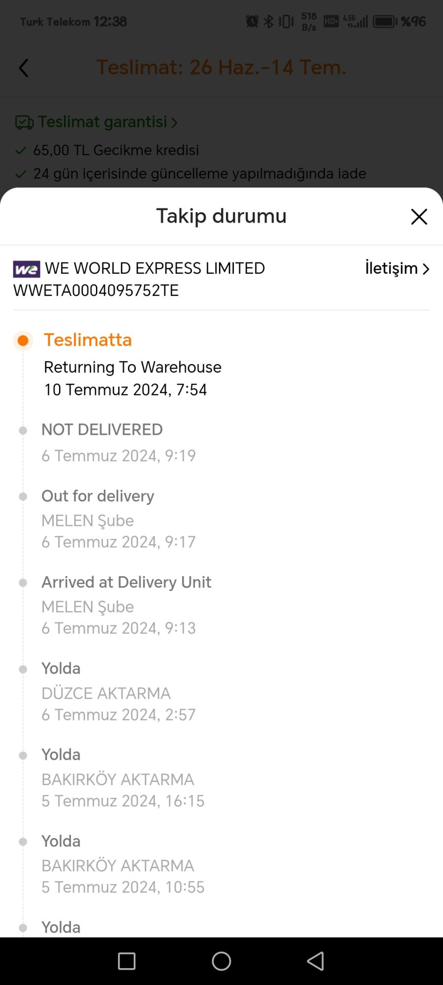 Temu Ve World Express Teslimat Sorunu - Şikayetvar