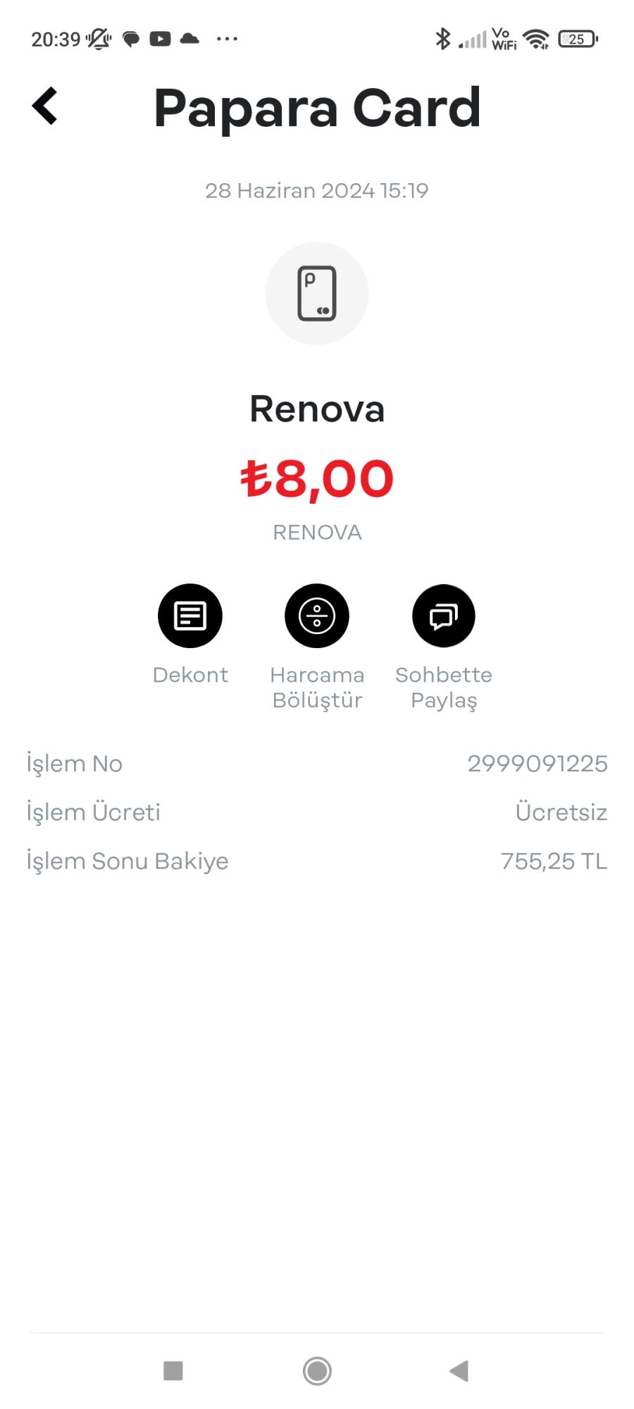 Papara Renova Adıyla İzinsiz Para Çekti - Şikayetvar