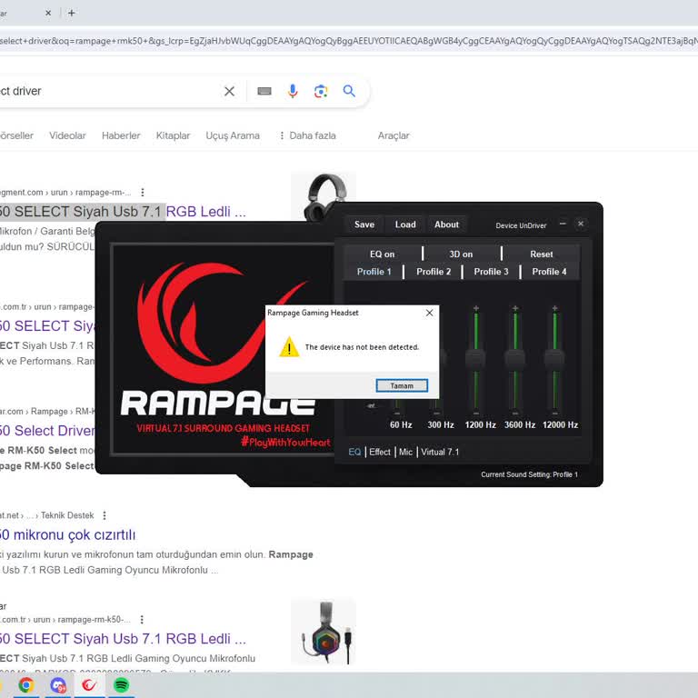 Rampage Select (RM-K50) The Device Has Not Been Detected Hatası - Şikayetvar