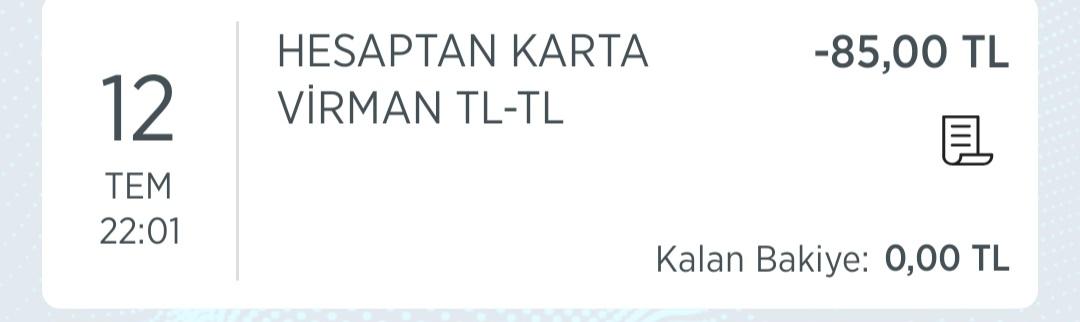 Ziraat Bankası Ziraat Hesaptan Karta Virman TL-TL Para Çekişi - Şikayetvar