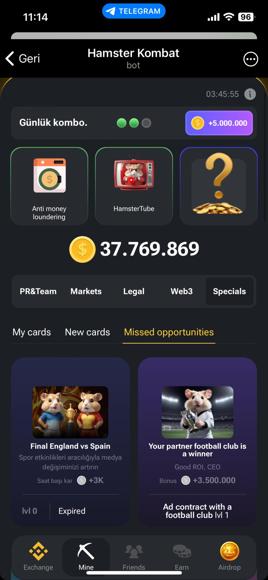 Hamster Kombat Kombo Kart Alımının Engellenmesi - Şikayetvar