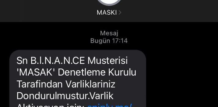 Kripto Para SMS Dolandırıcılığı MASAK Binance Tarafından Gelen Mesaj ...