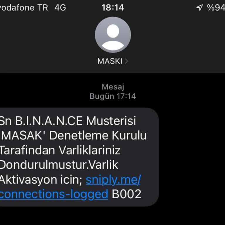 MASAK Binance Tarafından Gelen Mesaj - Şikayetvar