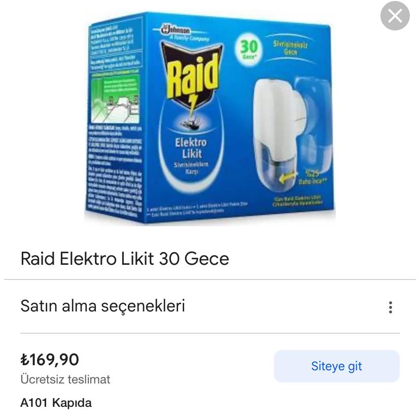 Raid Sinek İlacı Elektro - Şikayetvar
