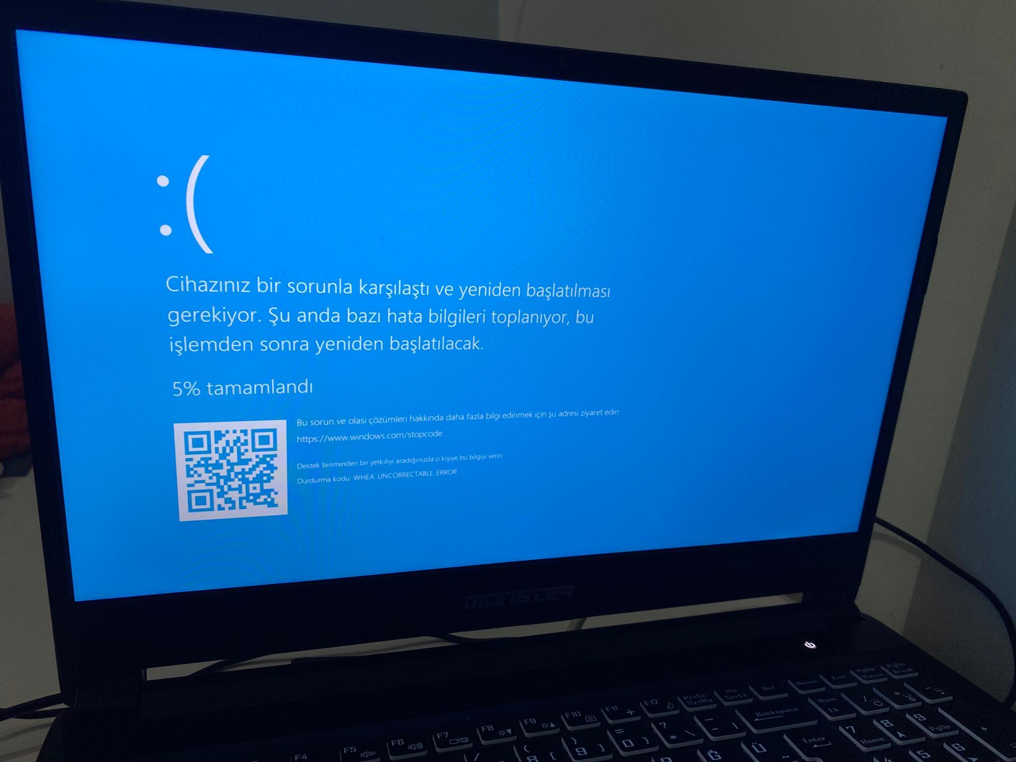 Monster Notebook'ta Sürekli Mavi Ekran Sorunu - Şikayetvar