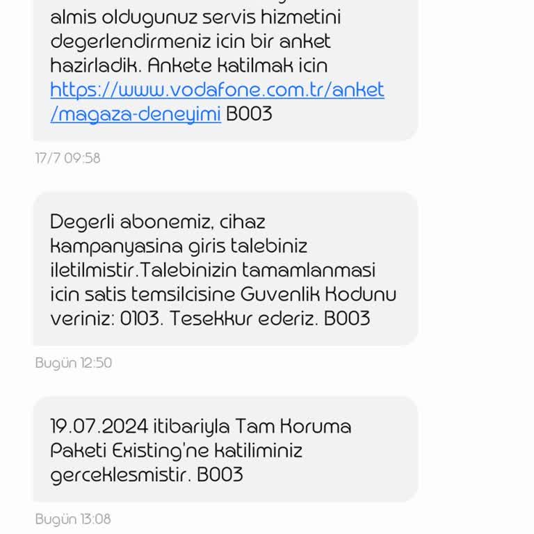 Çözüldü: Vodafone Tam Koruma Paketi Existing İptal İstiyorum - Şikayetvar