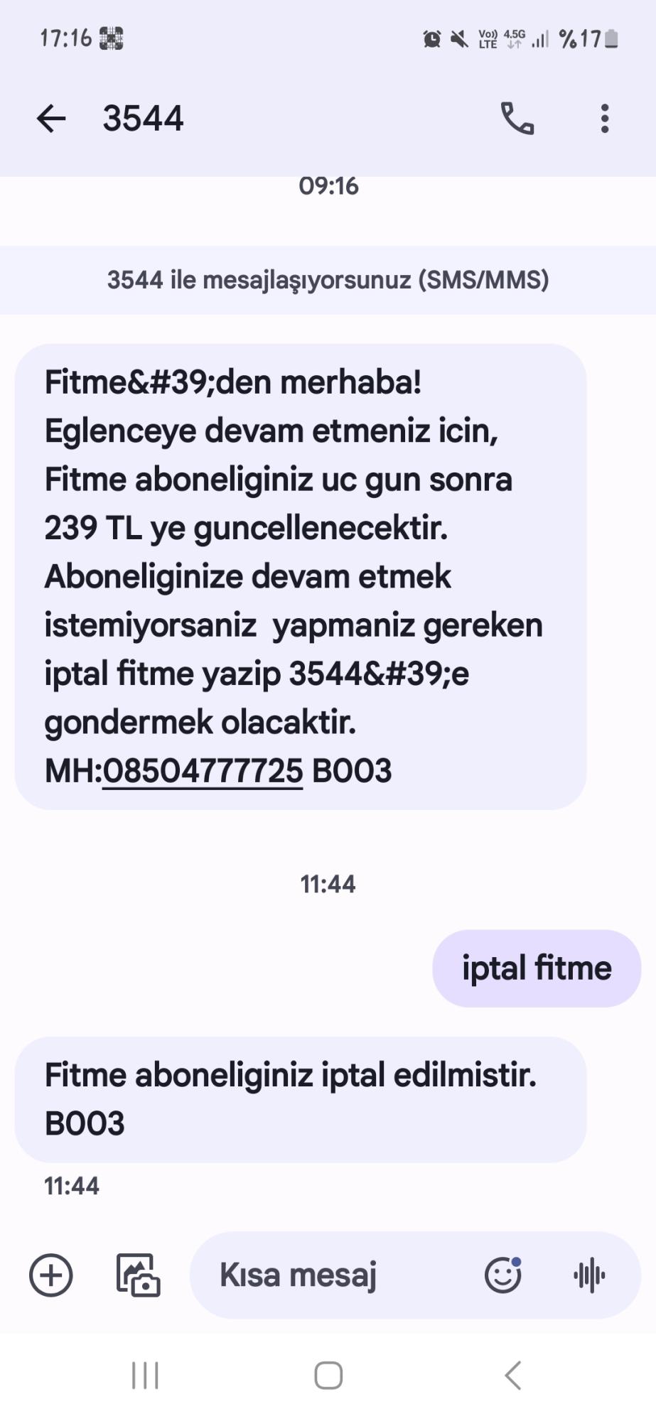 FitMe Beklenmedik Abonelik Ücreti Ve Mobil Ödeme Sorunu - Şikayetvar