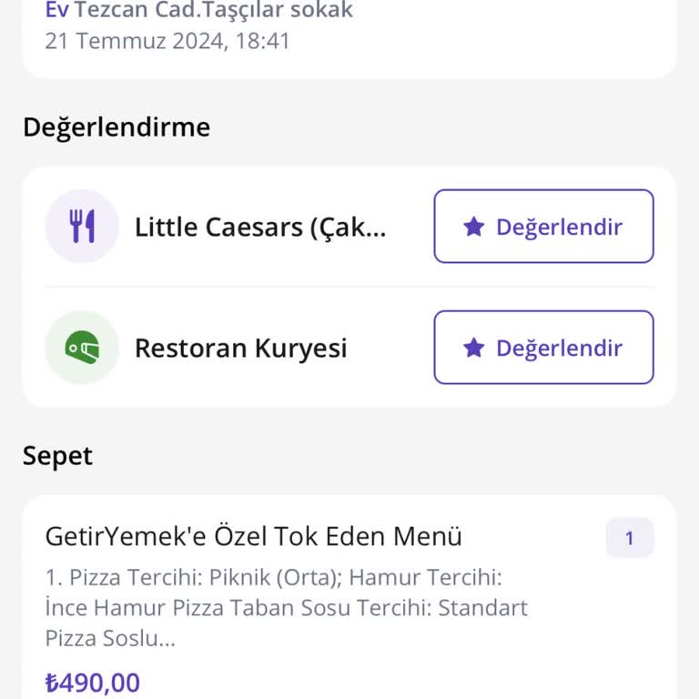 GetirYemek Restorant ve Sipariş İptal Etme Şikayetleri - Şikayetvar