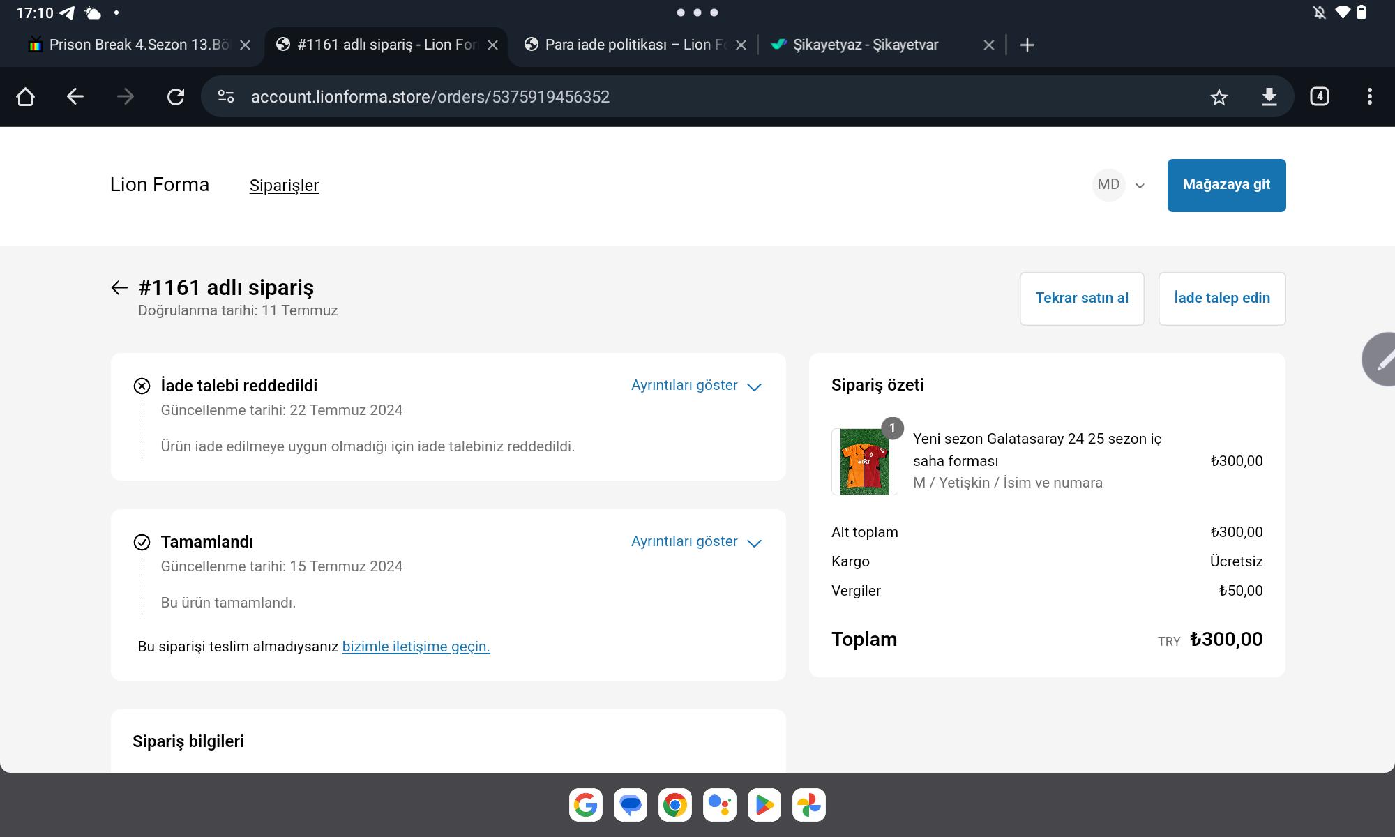 Lion Forma (Lionformaa) Siparişleri Ulaştırmıyor - Şikayetvar