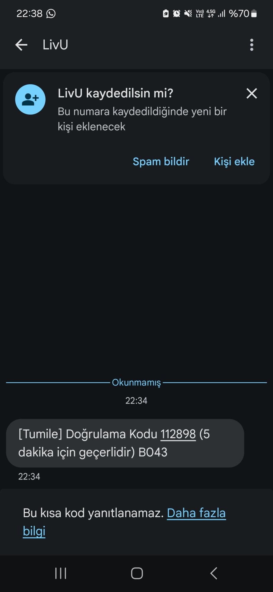 LivU Üyelik Olmadan Gelen Mesaj - Şikayetvar