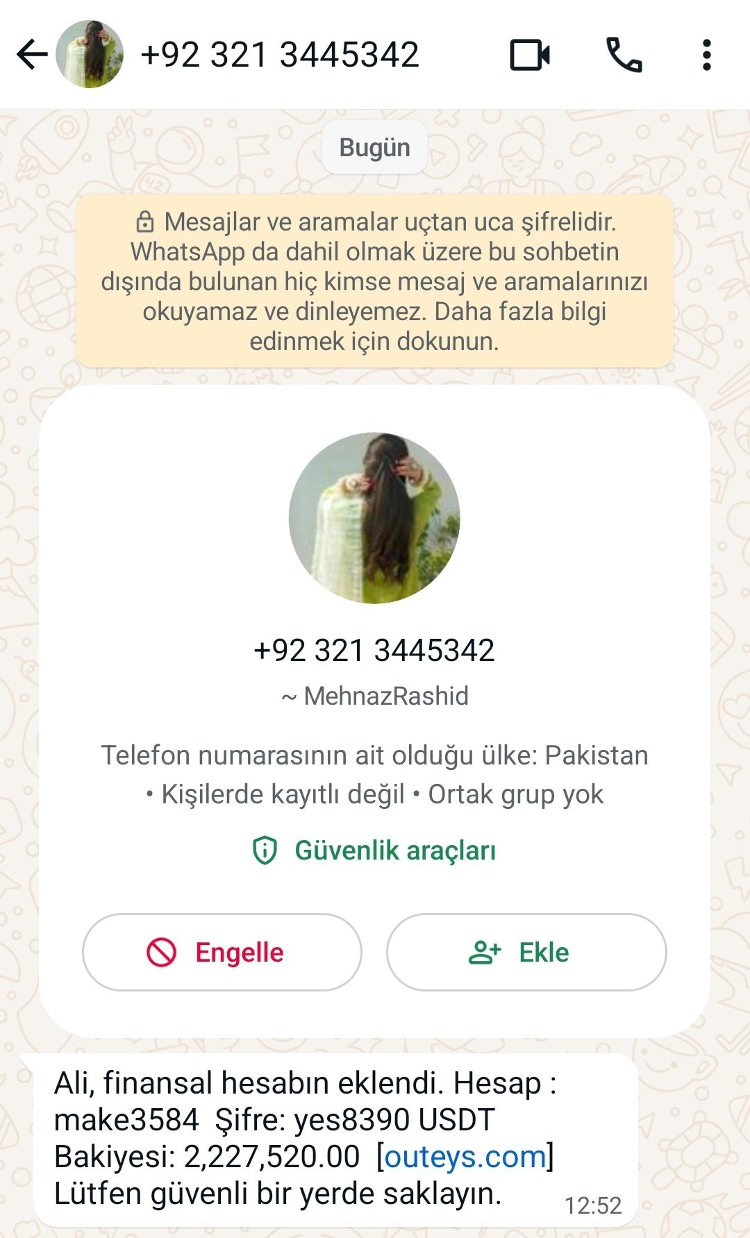 WhatsApp Bilinmeyen Numara Üzerinden Gelen Şüpheli Mesaj - Şikayetvar