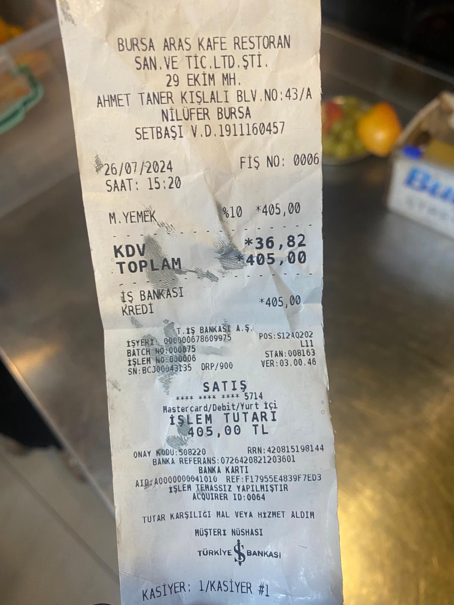 Bedri Usta Kebap Restoranda Beklenmedik Karşılama - Şikayetvar