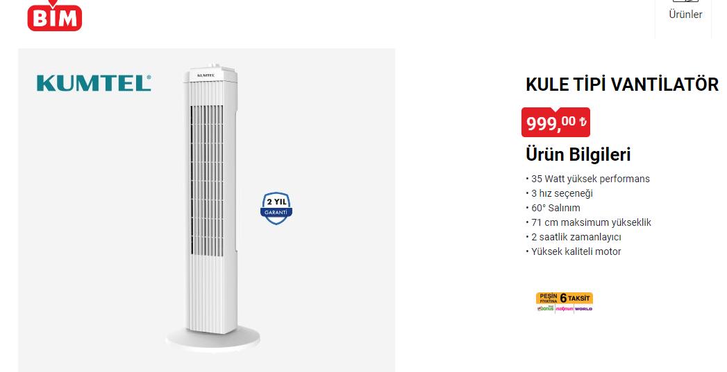 BİM Kule Tipi Vantilatör - Şikayetvar