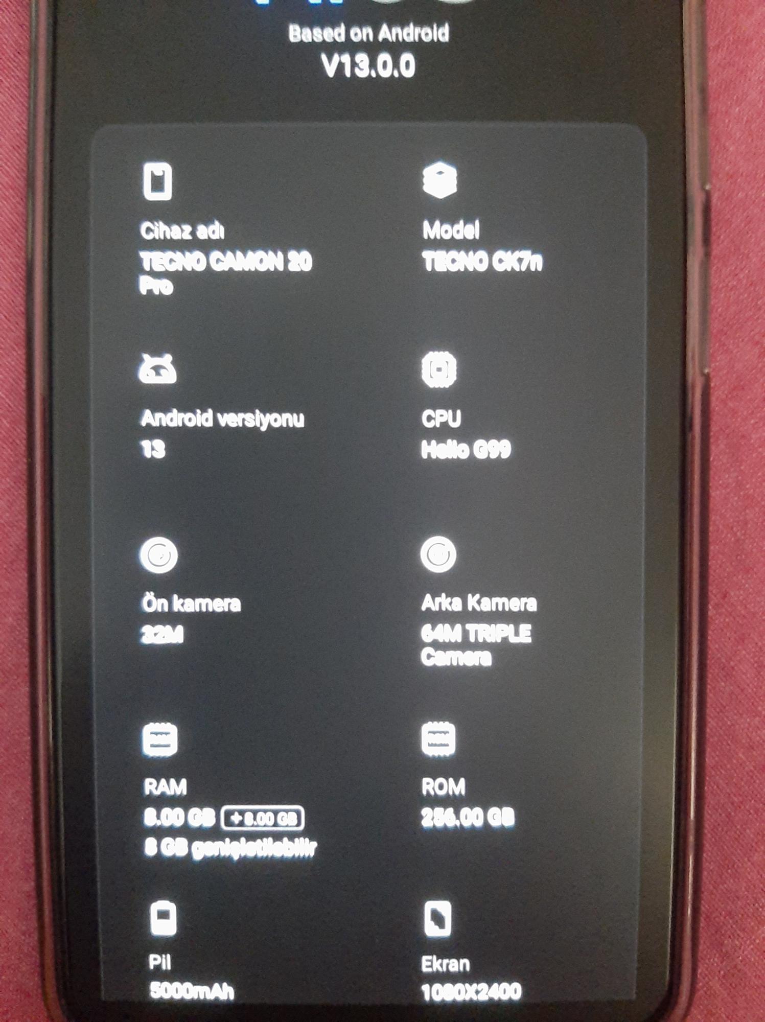 Çözüldü: Tecno Mobile Tecno Camon 20 Pro Android 14 (Güncelleme ...