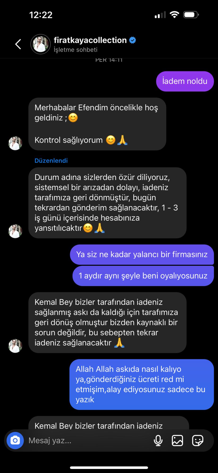 Fırat Kaya Collection İade Süreci Ve Ürün Kalitesi Hakkında Sorunlar ...