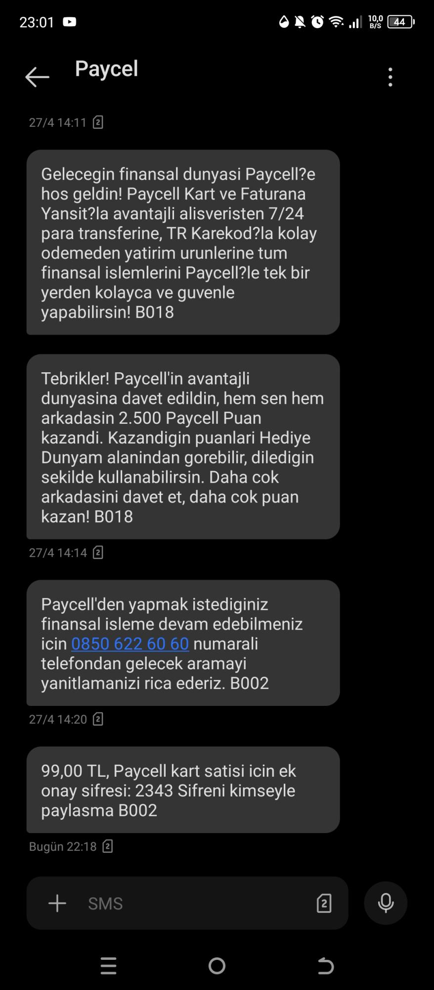 Paycell Uygulama Yüklü Değil, Mesaj Geldi - Şikayetvar