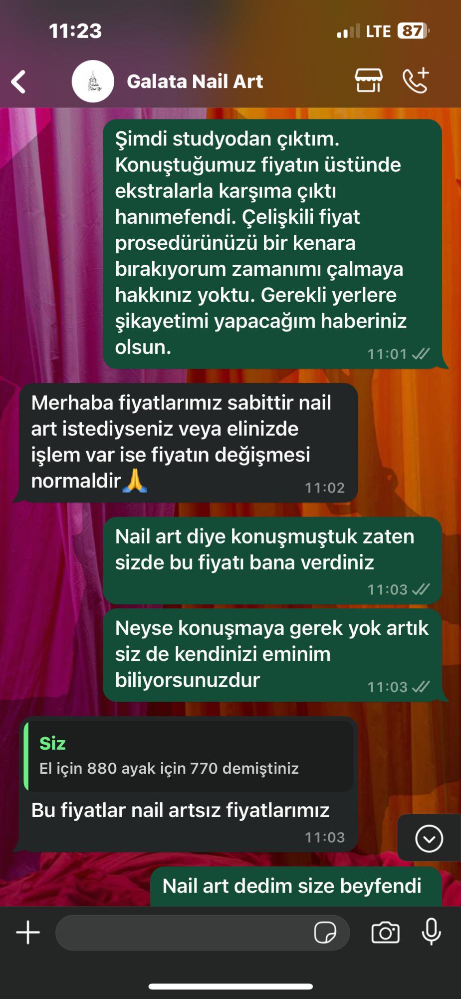 Galata Nail Art Fiyat Çelişkisi Beni Mağdur Etti - Şikayetvar