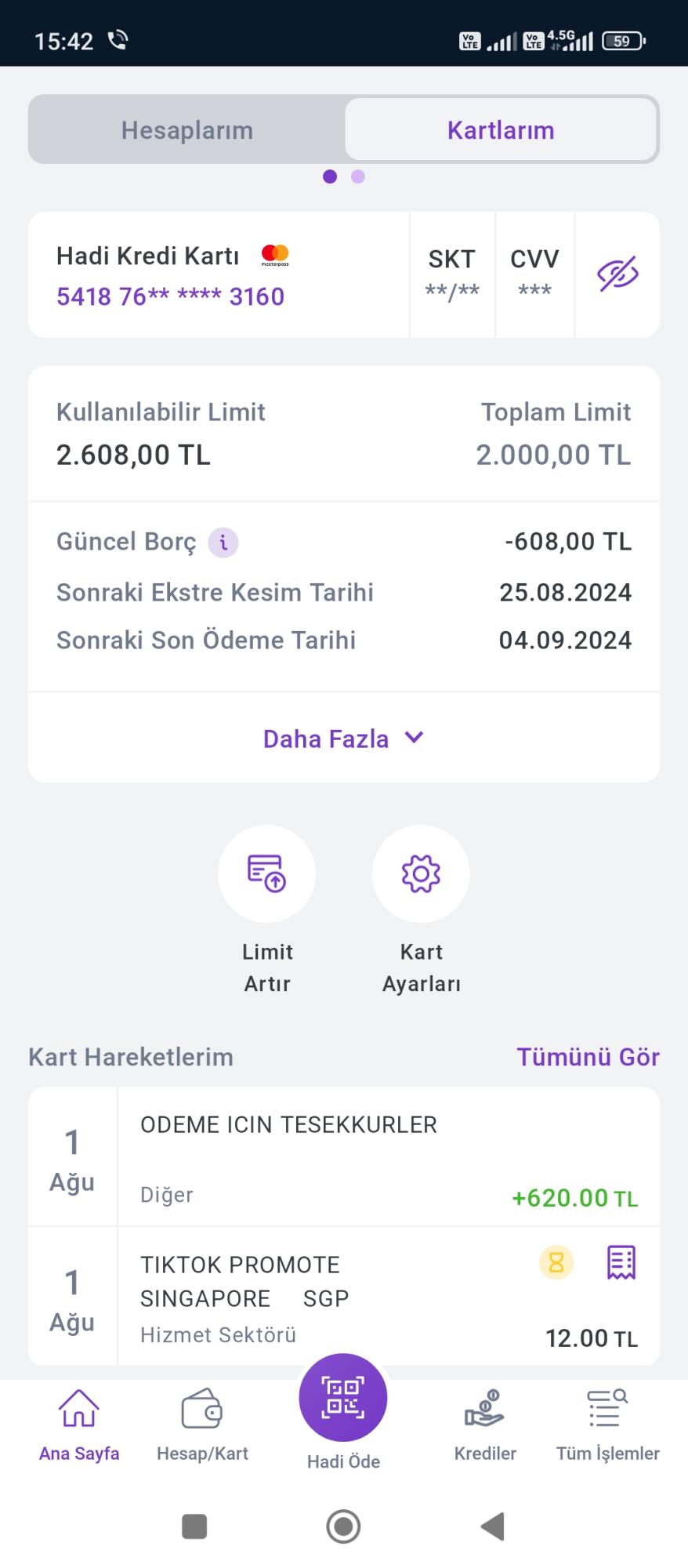 Hadi - TOMBANK Tom Bank Kredi Kartı Fatura Ödenmiyor - Şikayetvar