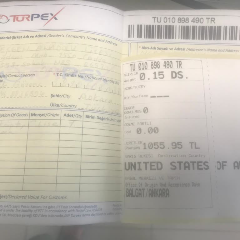 Turpex PTT Turpex İle Yurt Dışı Gönderi Hüsranı - Şikayetvar