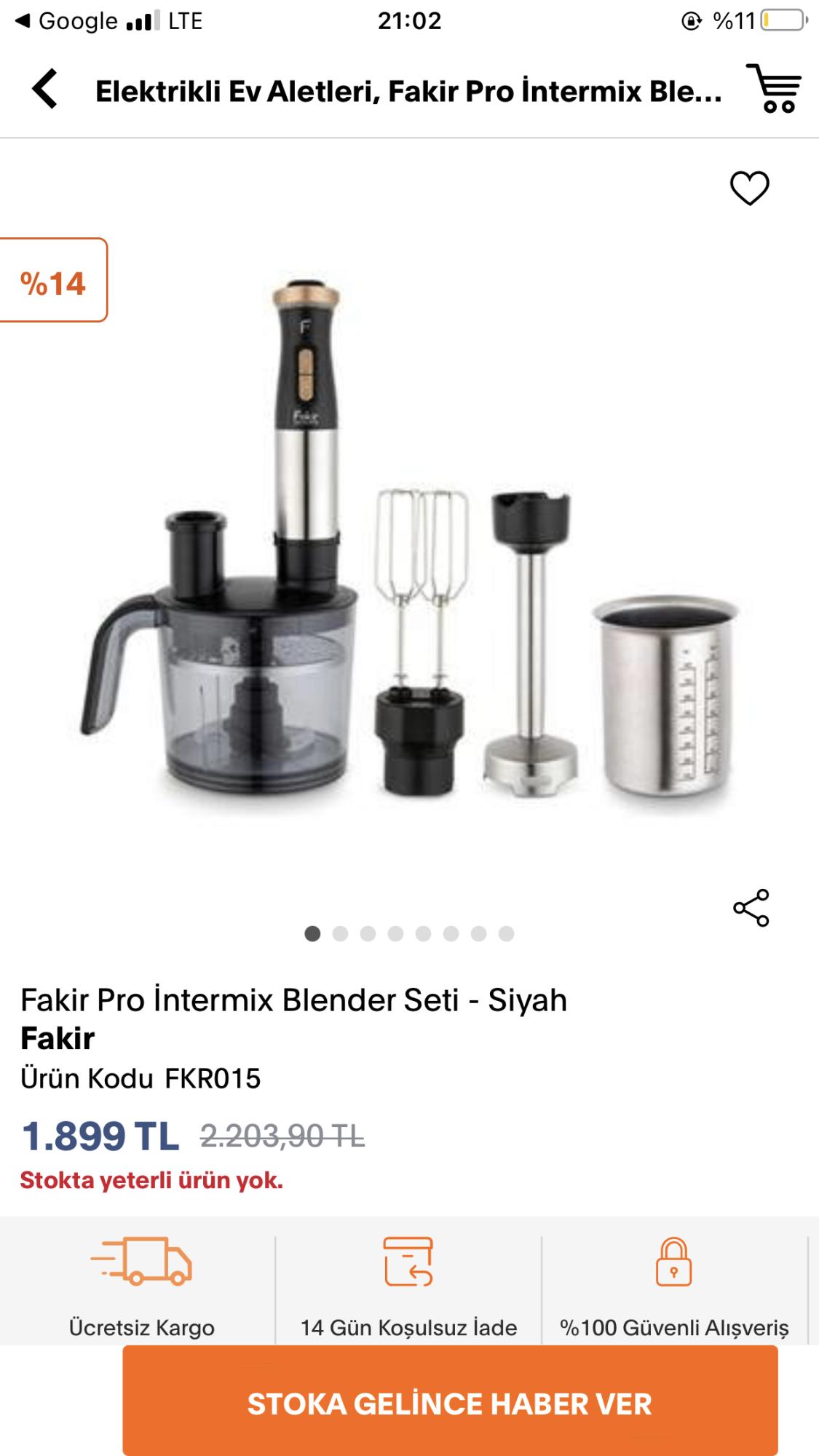 Fakir Ev Aletleri Fakir Blender Set Üretim Hatası - Şikayetvar