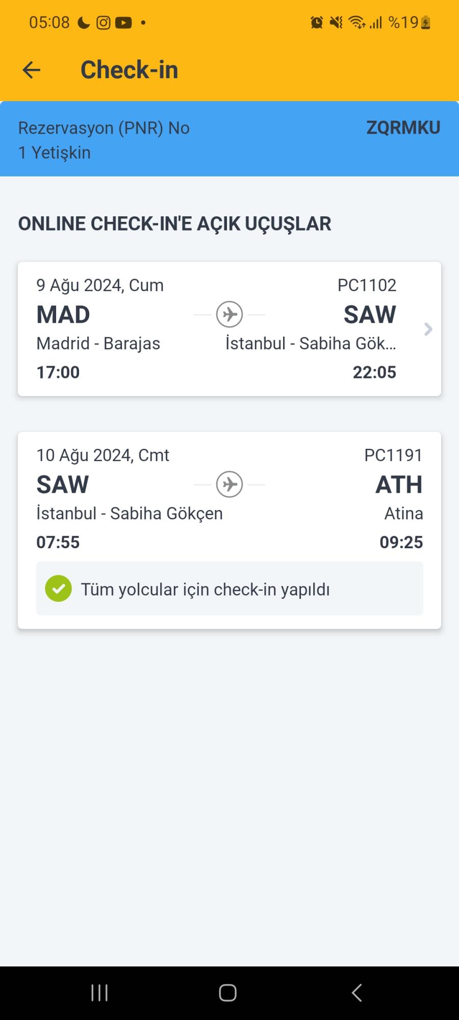 Pegasus Online Check-in Hatası. - Şikayetvar