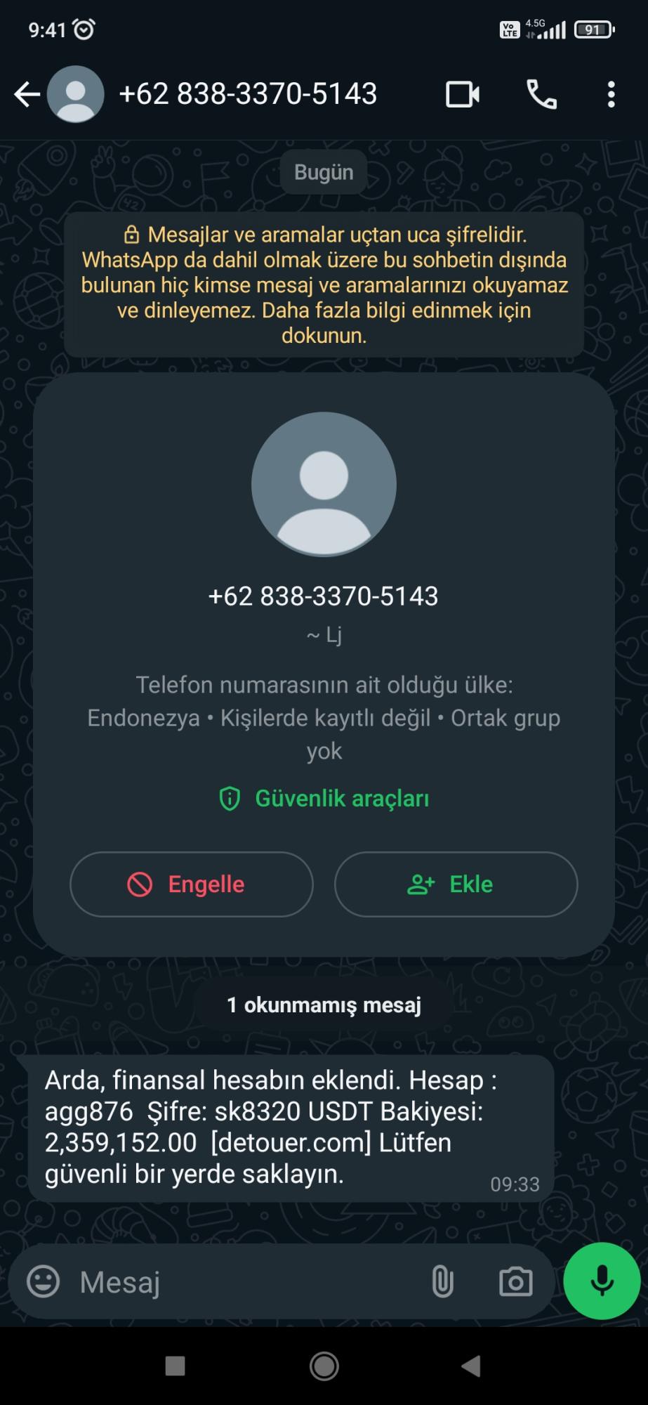 WhatsApp Şikayet Bilinmeyen Numara - Şikayetvar