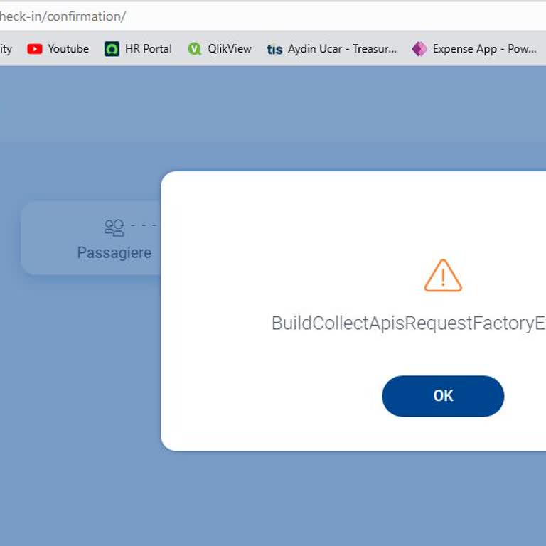 I was checking in for my Sunexpress flight when all of a sudden it said Sunexpress 'element not ...