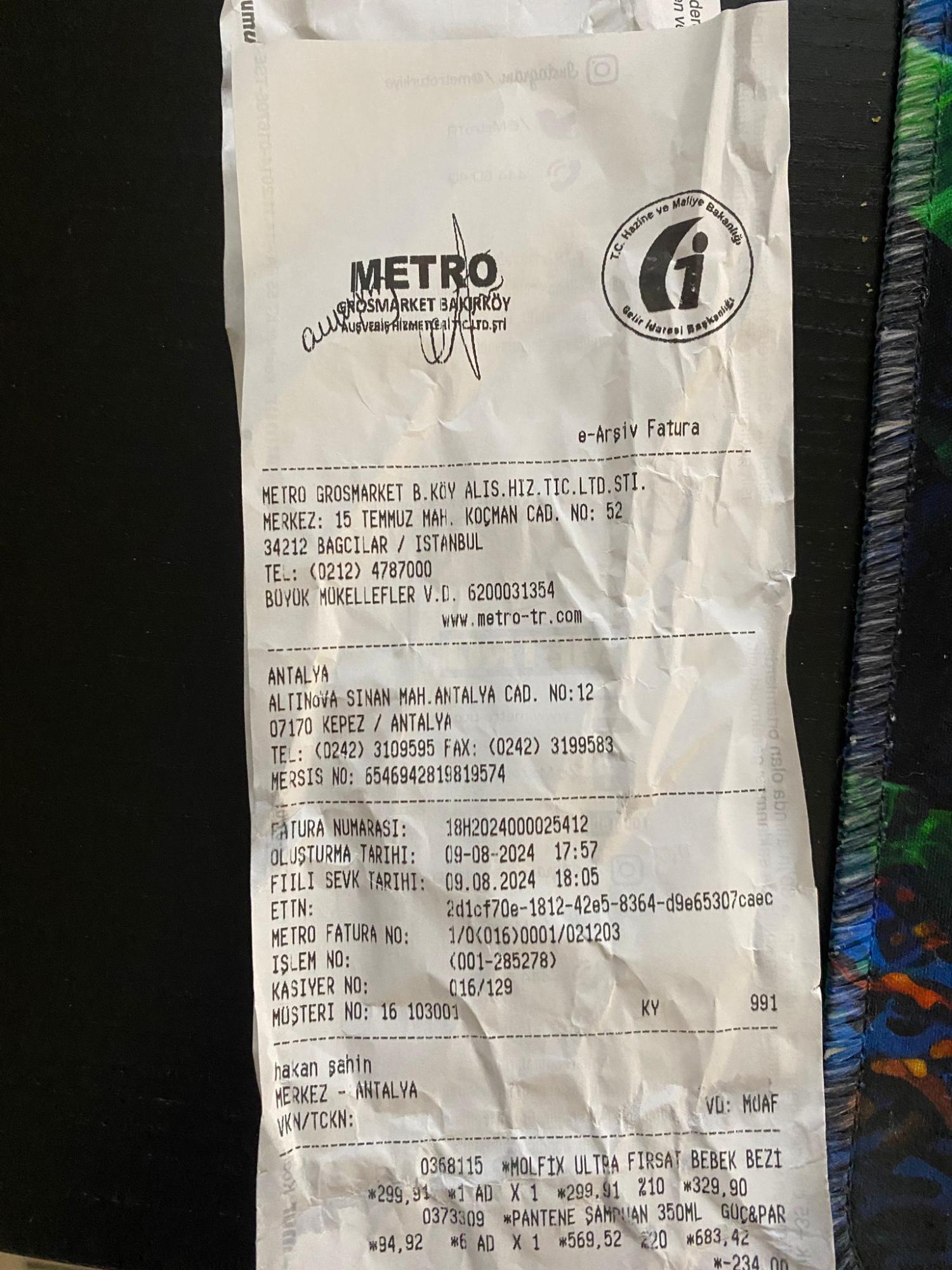 Çözüldü: Metro Grossmarket Metro Gross Personel Hataları - Şikayetvar
