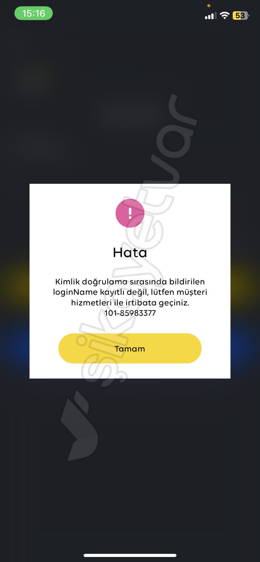 Turkcell TV+ TV+ Login Name Kayıtlı Değil Hatası - Şikayetvar