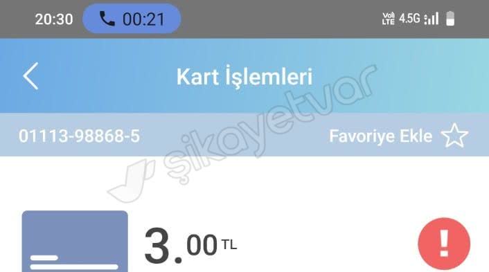 Kocaeli Kent Kart (Öğreci Kartı Bakiye Yükleme) - Şikayetvar