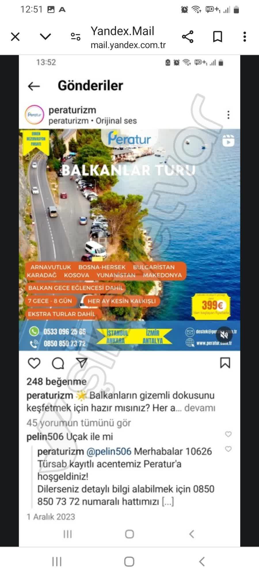 Pera Tur Şirketinin Fason Tur Tarihi Oyunları! - Şikayetvar