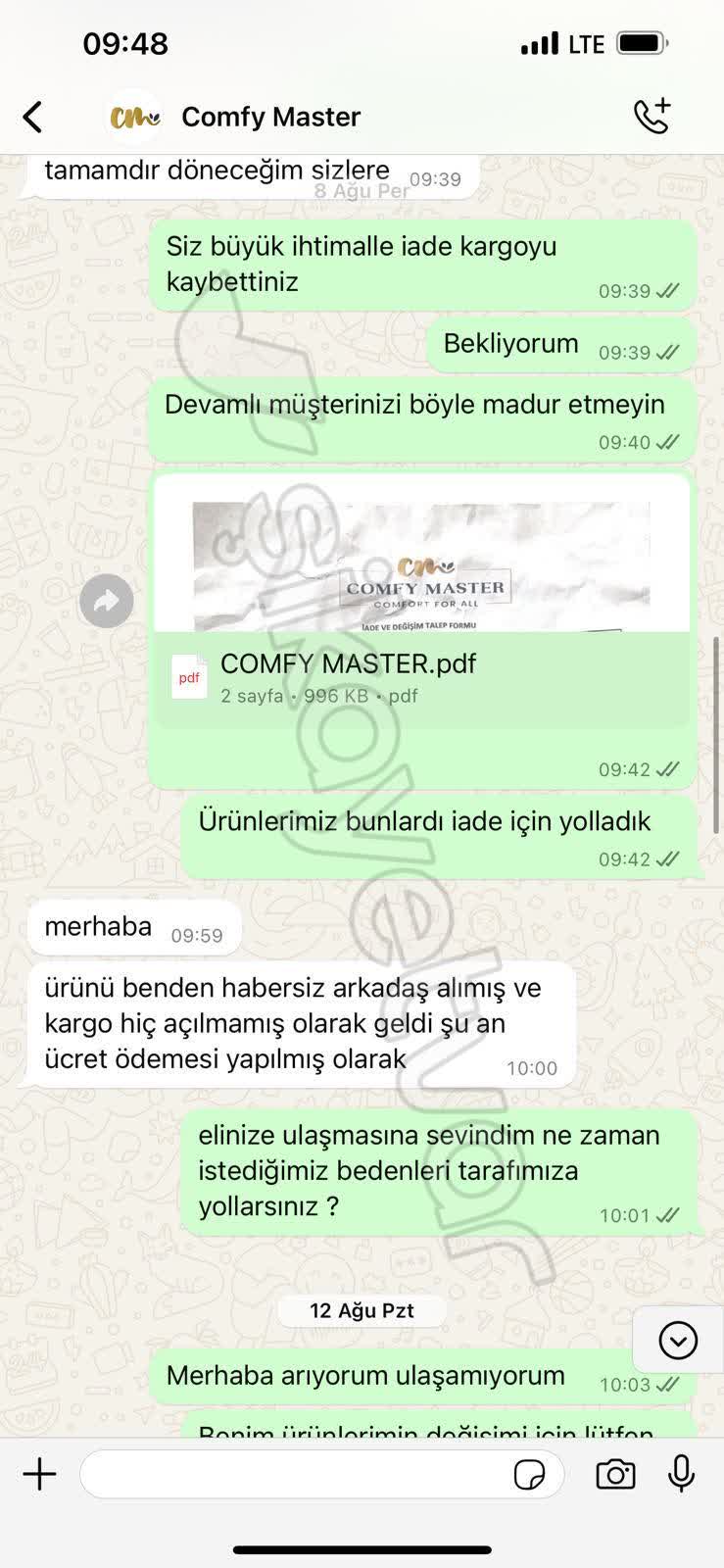 Comfy Master Medikal Üniforma Comfy Master Müşterisini Çok Mağdur Etti ...