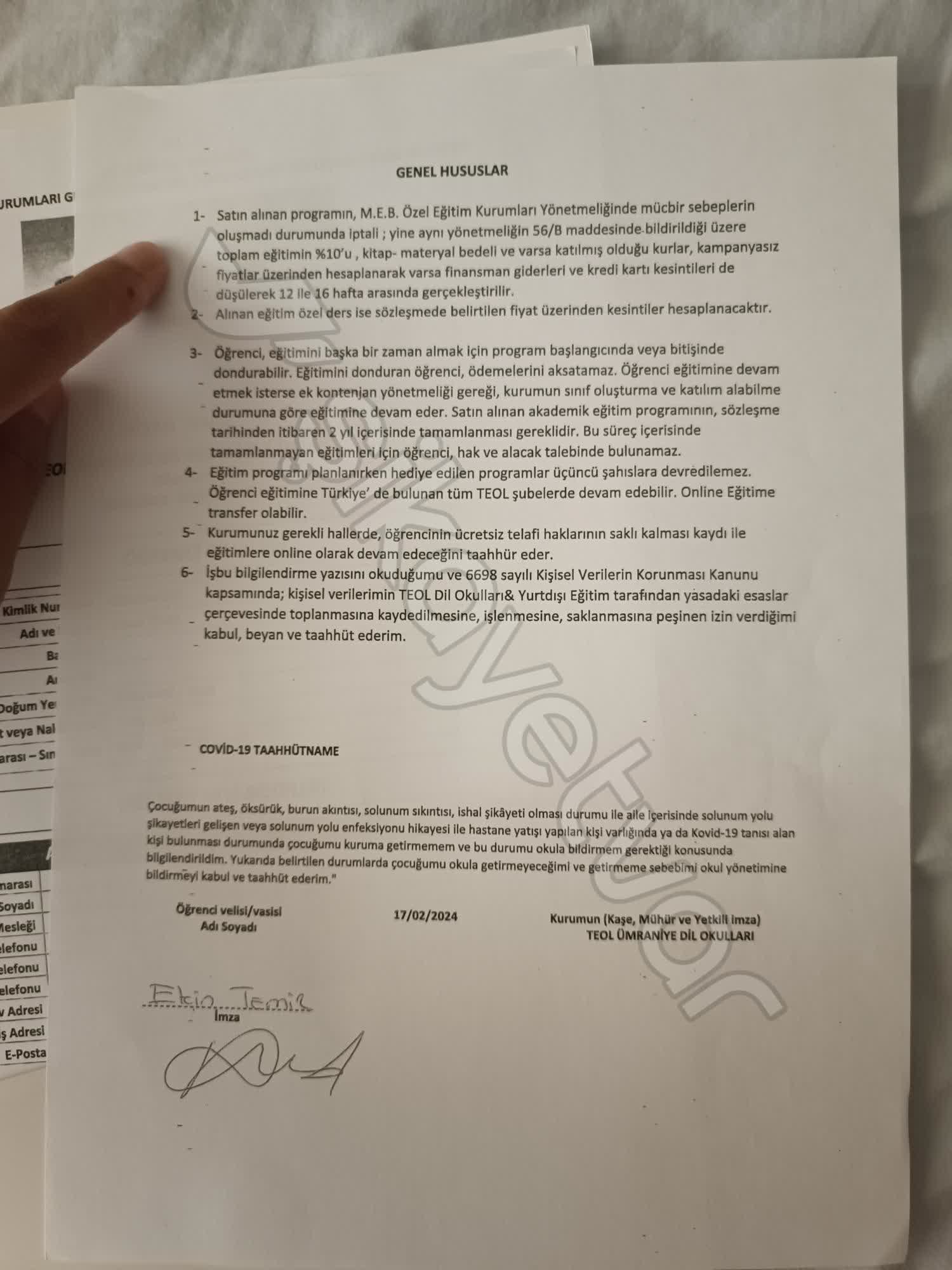 TEOL Yabancı Dil Okulu Teol Dil Okulları'nda Sözleşme İhlali Ve Ödeme ...