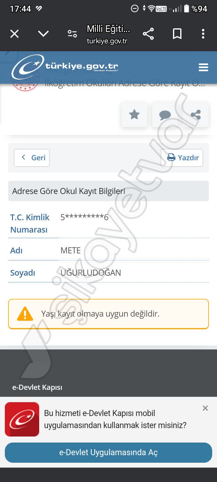 Milli Eğitim Bakanlığı Milli Eğitim Bakanlığı (MEB) E-Okul Kayıt Sorunu ...