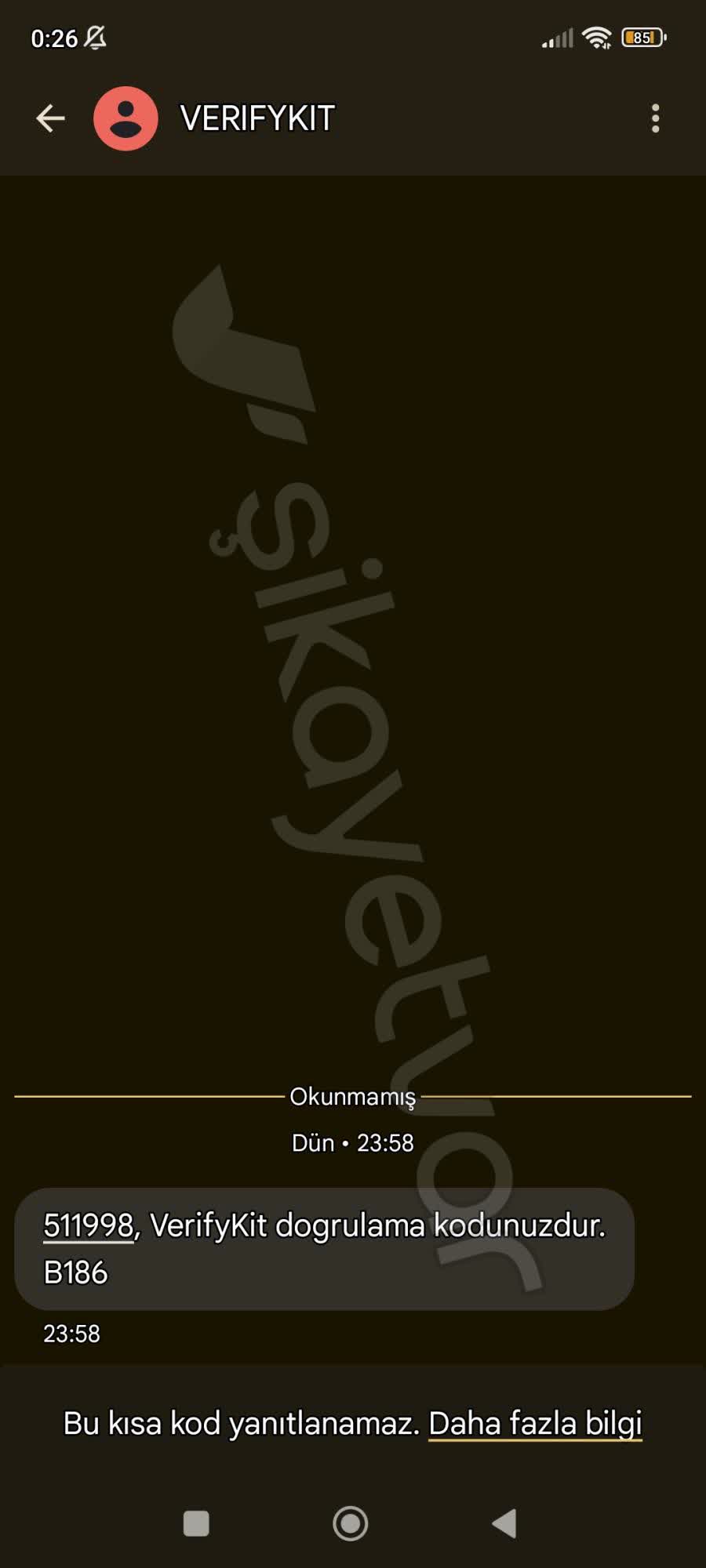 Verifykit Doğrulama Kodu Gelmesi - Şikayetvar
