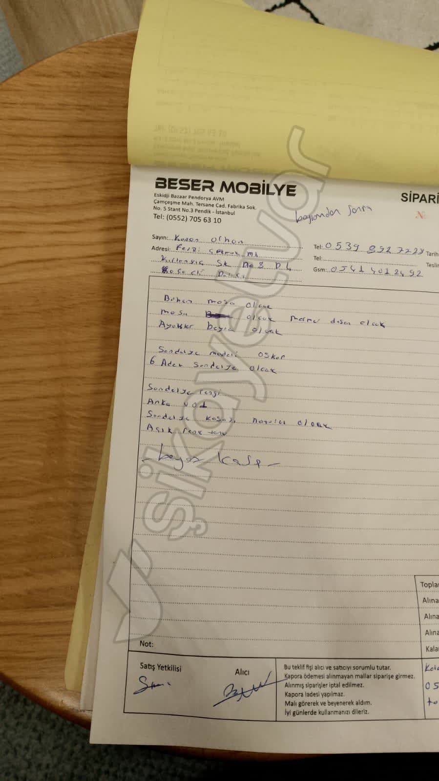 Pendorya AVM Beser Mobilya Sorumsuzluğu - Şikayetvar