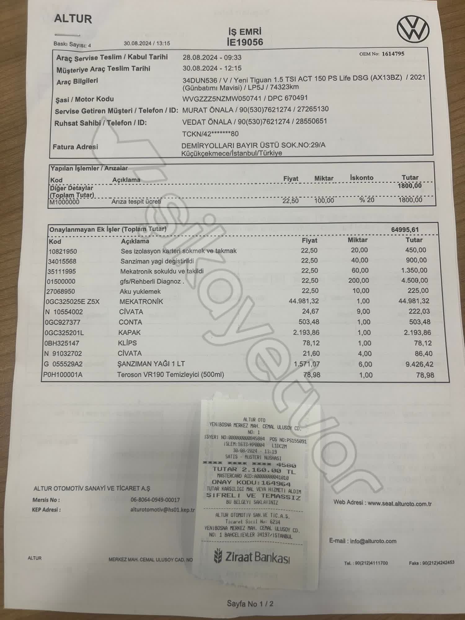 Altur Otomotiv Kötü Bir Hizmet Kalitesi Ve Müşteriyi Mağdur Etme Hususu ...