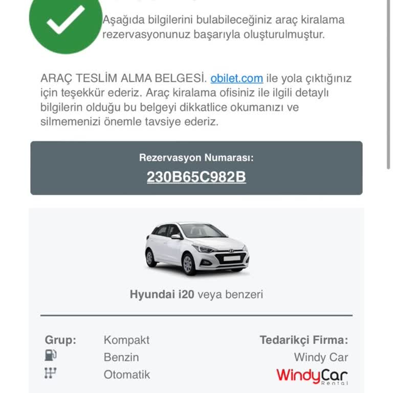 Windy Car Erken İade Edilen Araç İçin Fazla Ücret Çekimi - Şikayetvar