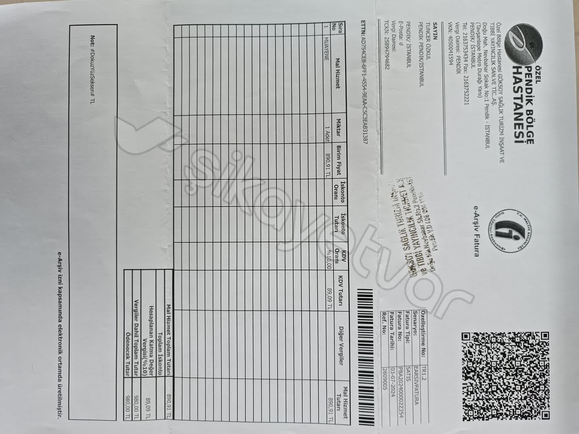 Pendik Bölge Hastanesi Özel Pendik Bölge Hastanesi Muayene Ücreti - Şikayetvar