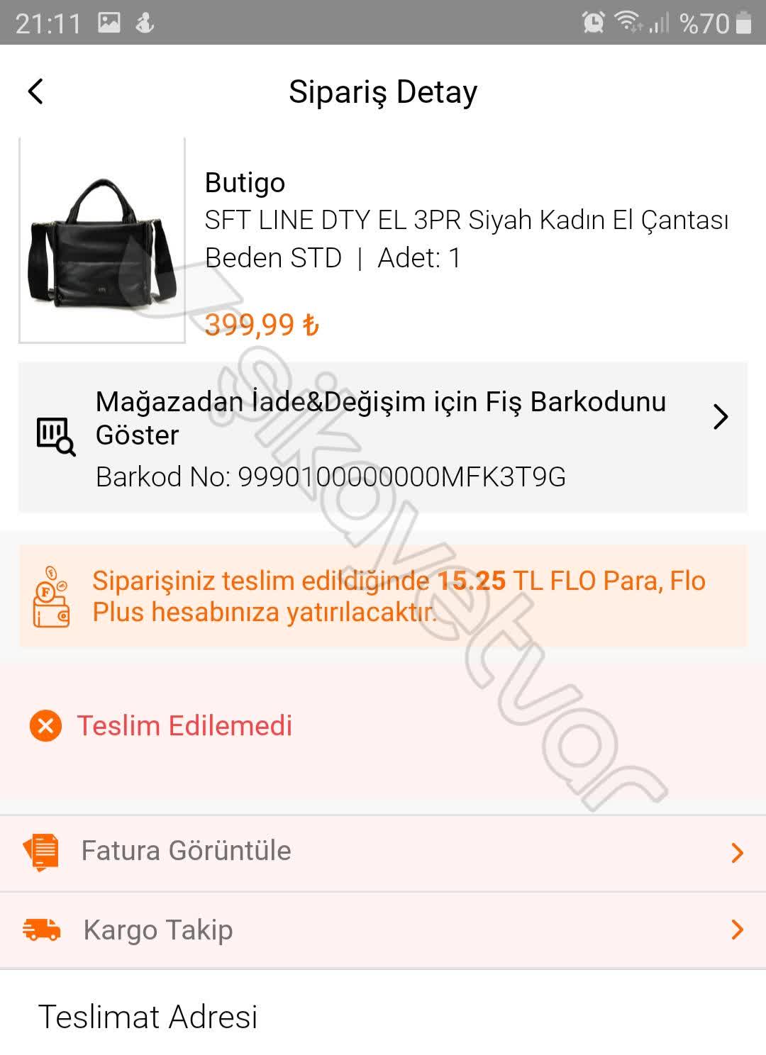 FLO Ayakkabı FLO Parasını Aldığı Ürünü Göndermedi! - Şikayetvar