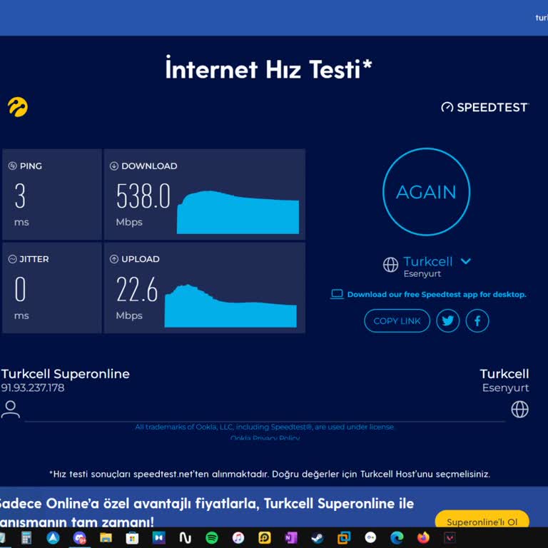 Superonline Turkcell İnternet Hızı Ve Stabilite Sorunu - Şikayetvar