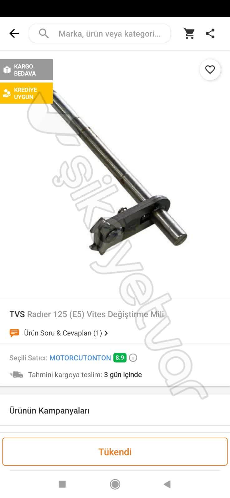 TVS Motor Tws Raider Parça Sorunu - Şikayetvar