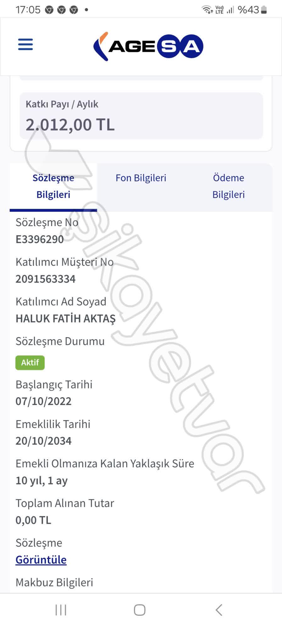 AgeSA Hayat ve Emeklilik Agesa Emeklilik'te Otomatik Katılım BES İptal Sorunu - Şikayetvar